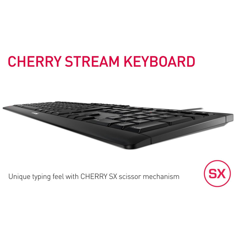Kustom PCs - Cherry STREAM Wired Keyboard USB with SX Scissor Mechanism