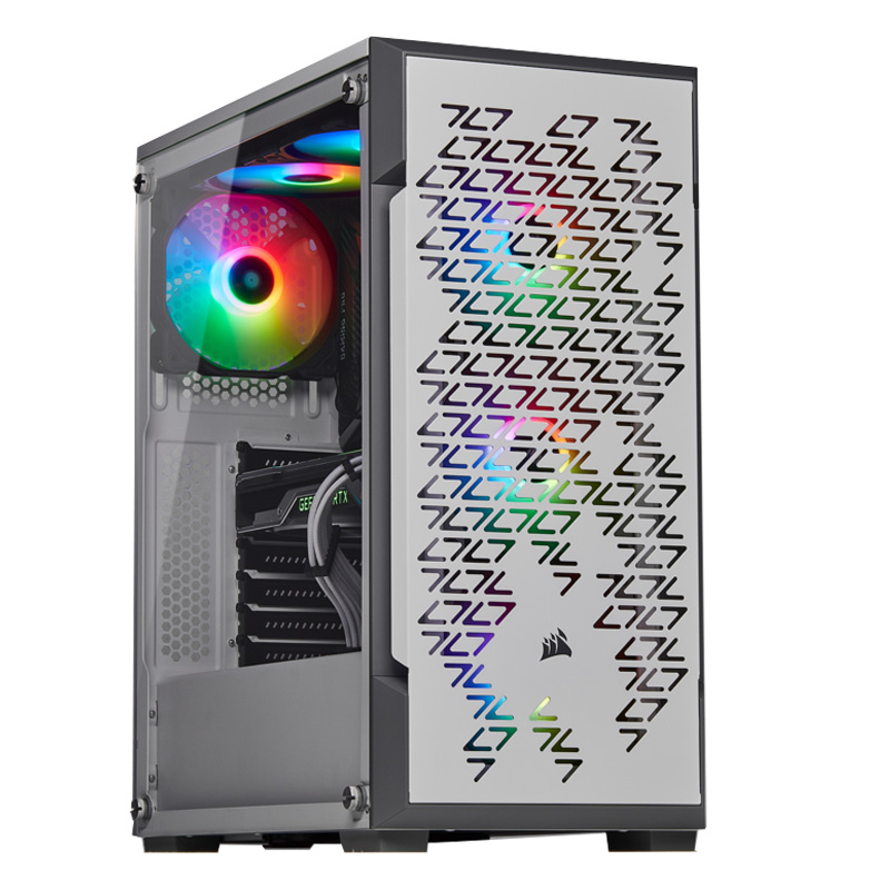 Kustom PCs - Corsair iCue 220T RGB Airflow White ATX Case