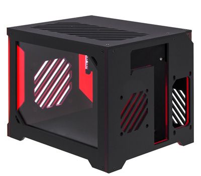 Kustom PCs - Parvum Systems X1.0 ITX Case Black with Red