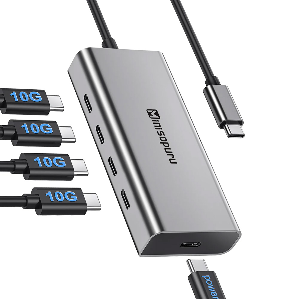 Kustom PCs - USB Type C to USB3 4 Port Hub with PD / Power Delivery