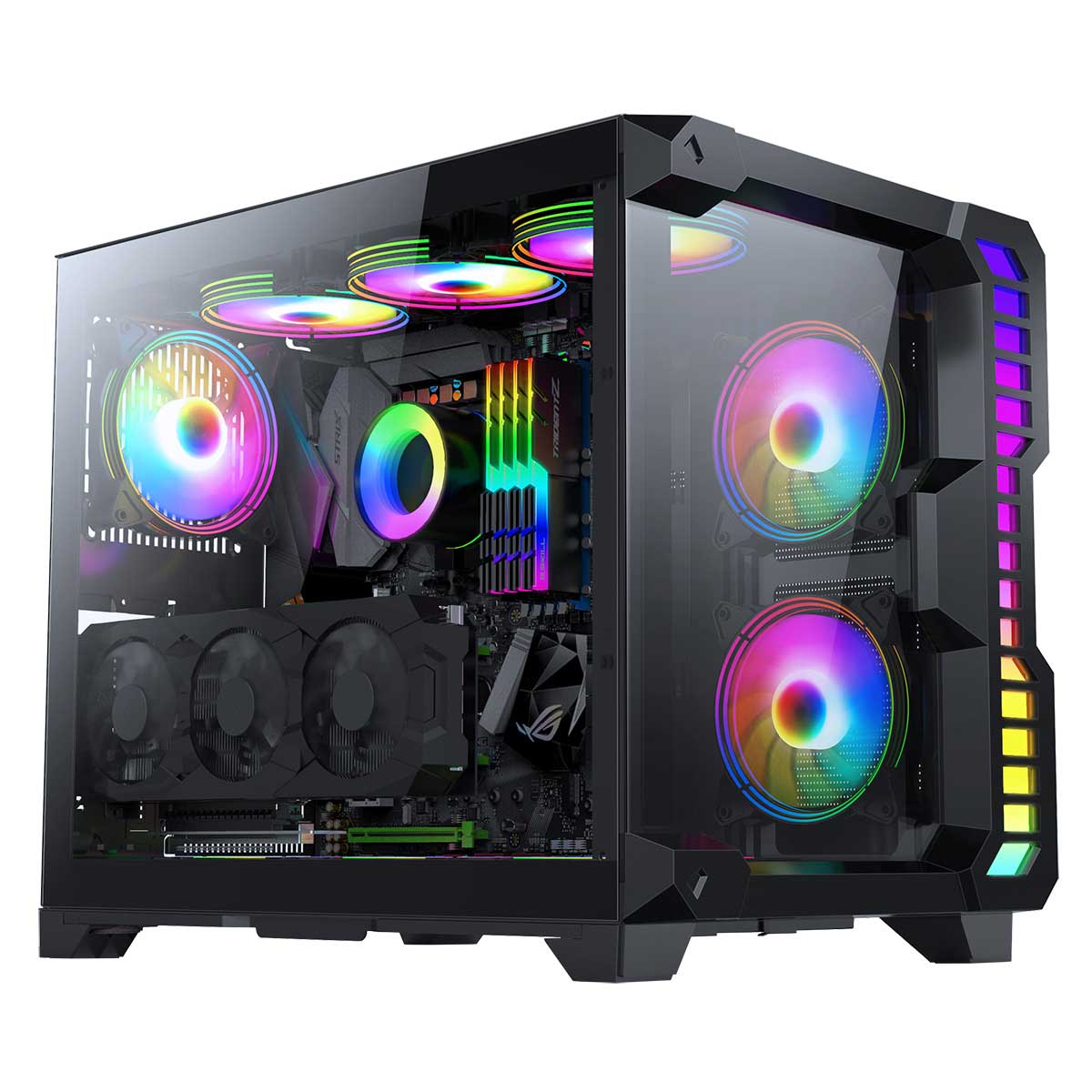Kustom PCs - CIT PRO Android X Cube ATX PC Gaming Case 3x ARGB Infinity ...