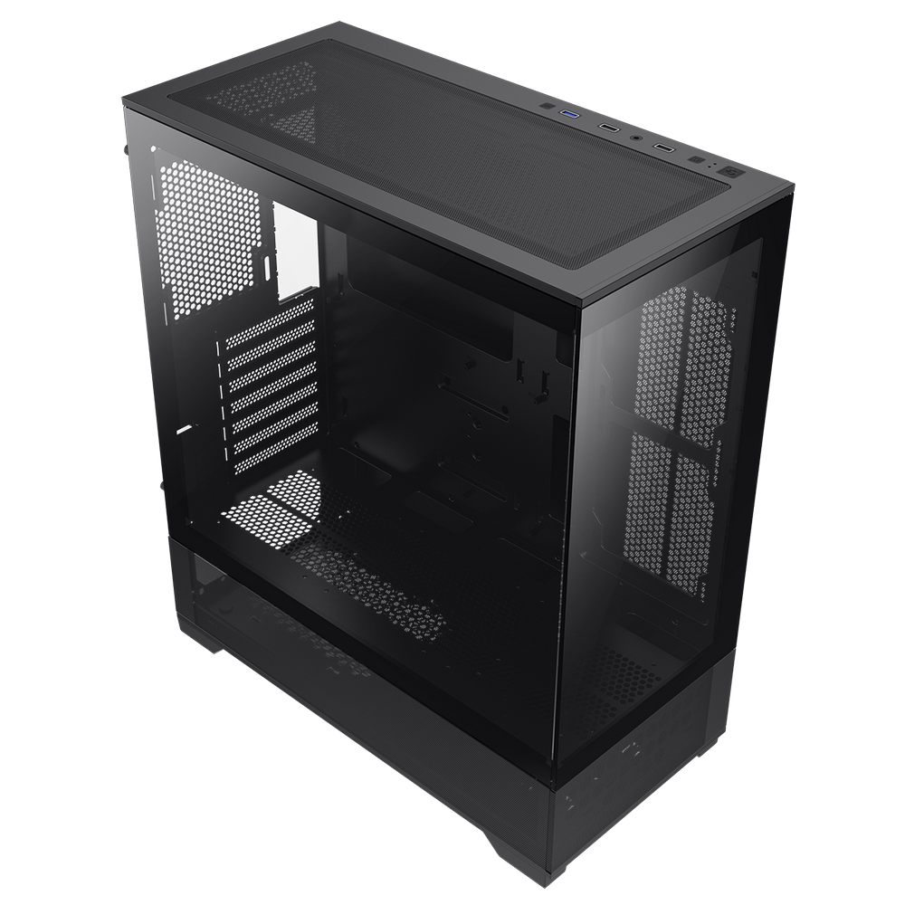 Kustom PCs - GameMax Vista AB Black ATX Case with Tempered Glass Front ...
